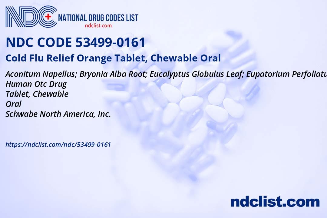 NDC 53499-0161 Cold Flu Relief Orange Tablet, Chewable Oral