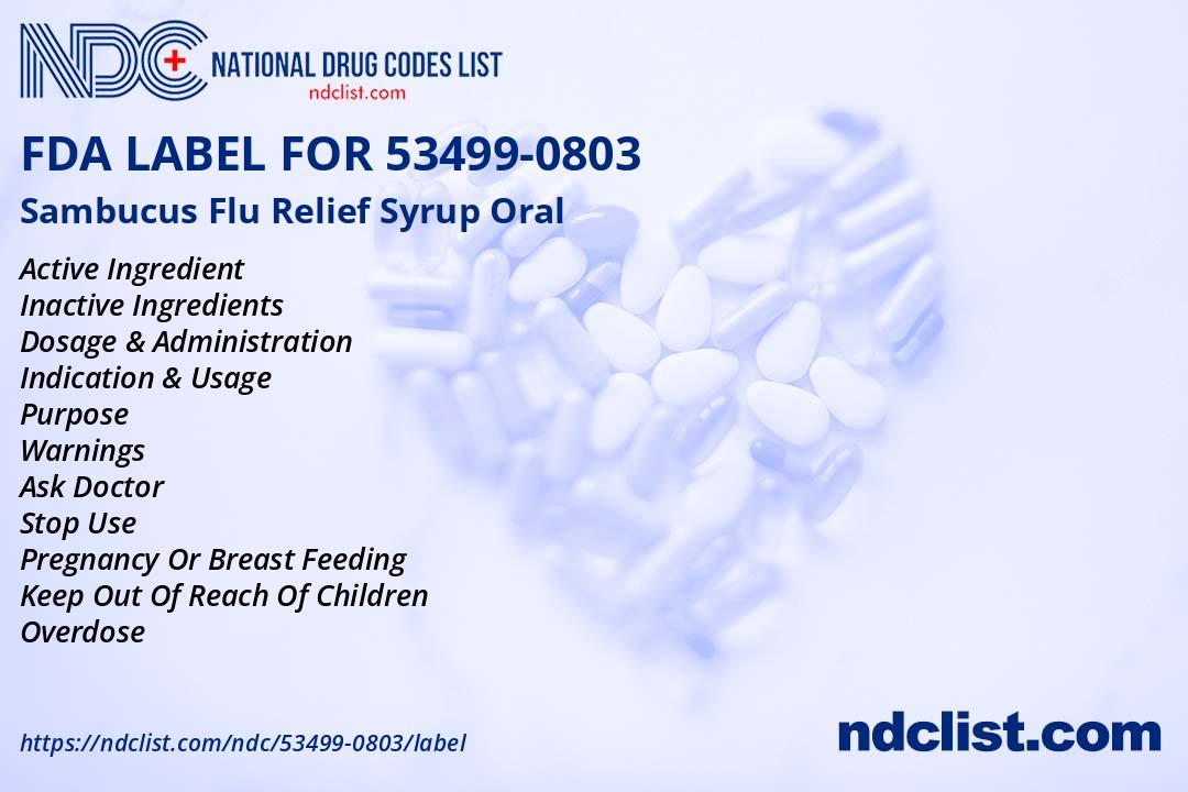Sambucus Flu Relief Syrup FDA Label - NDC 53499-0803