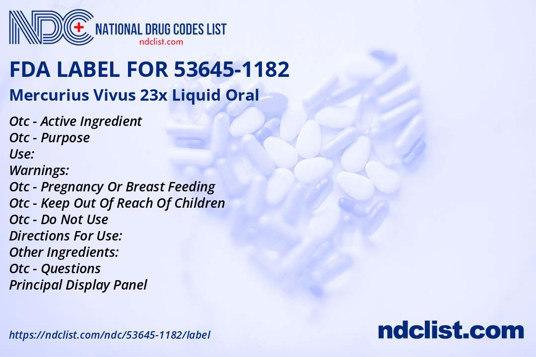 Mercurius Vivus 23x Liquid FDA Label - NDC 53645-1182
