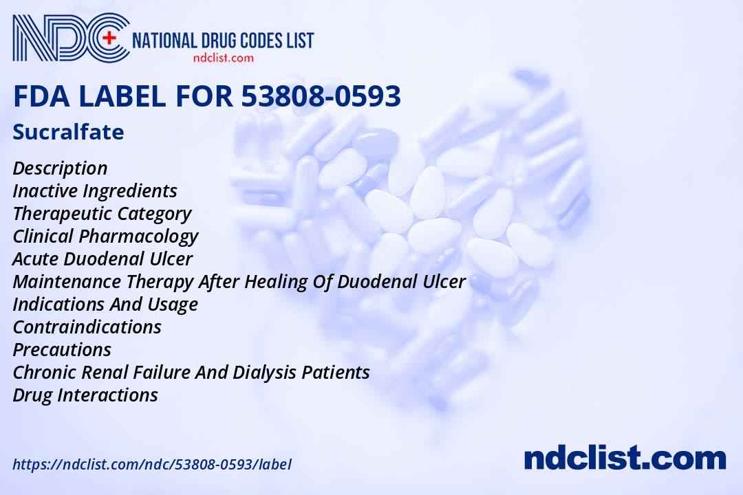 Sucralfate FDA Label - NDC 53808-0593