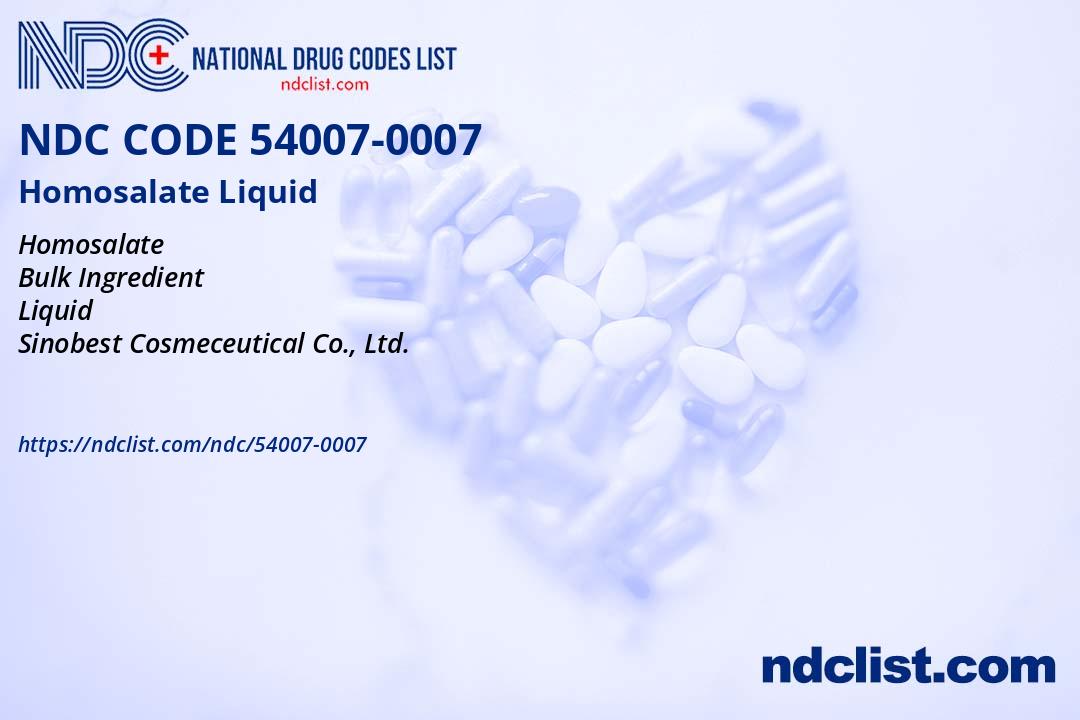 NDC 54007-0007 Homosalate Liquid
