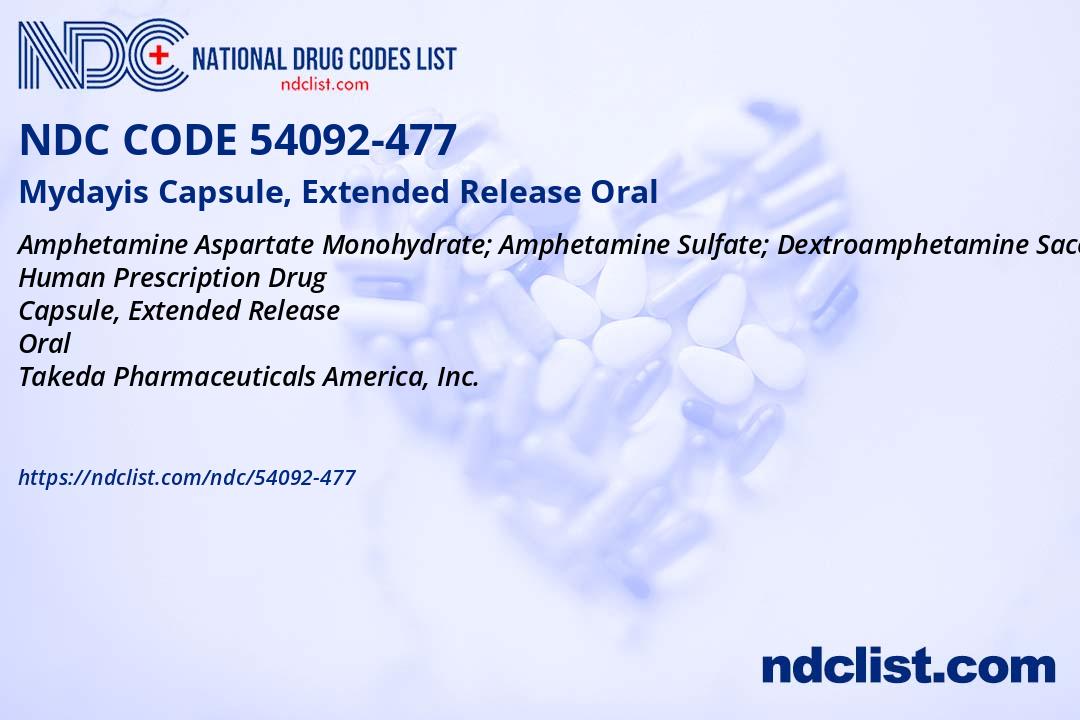 NDC 54092-477 Mydayis Capsule, Extended Release Oral