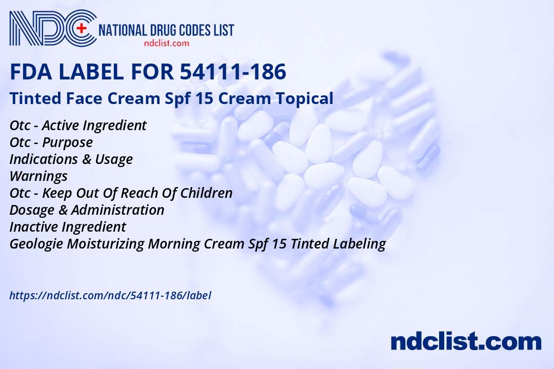Tinted Face Cream- FDA Label NDC54111-186