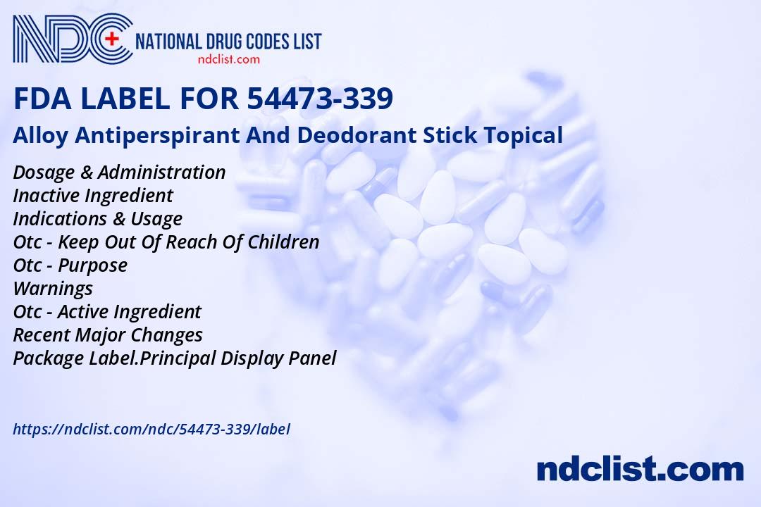 Alloy Antiperspirant And Deodorant- FDA Label NDC54473-339