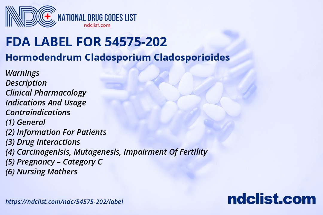 FDA Label for Hormodendrum Cladosporium Cladosporioides - Indications ...