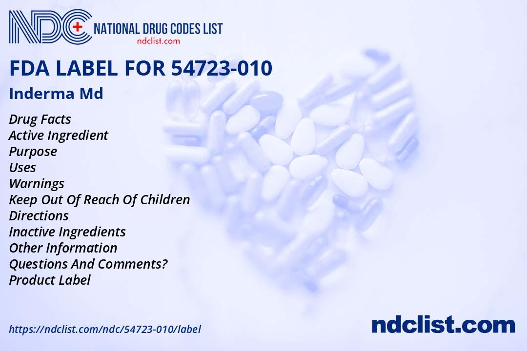 Inderma Md- FDA Label NDC54723-010