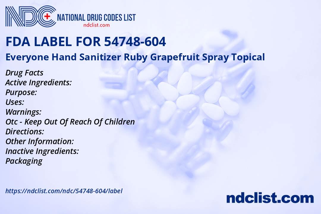 Everyone Hand Sanitizer Spray- FDA Label NDC54748-604