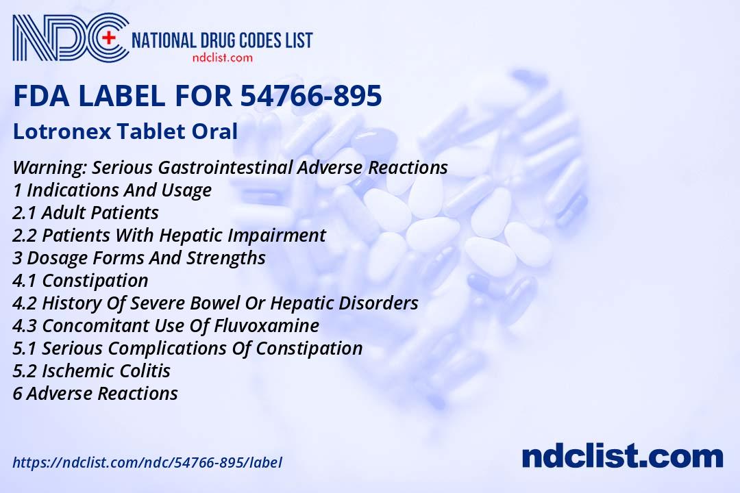 FDA Label for Lotronex Tablet Oral - Indications, Usage & Precautions