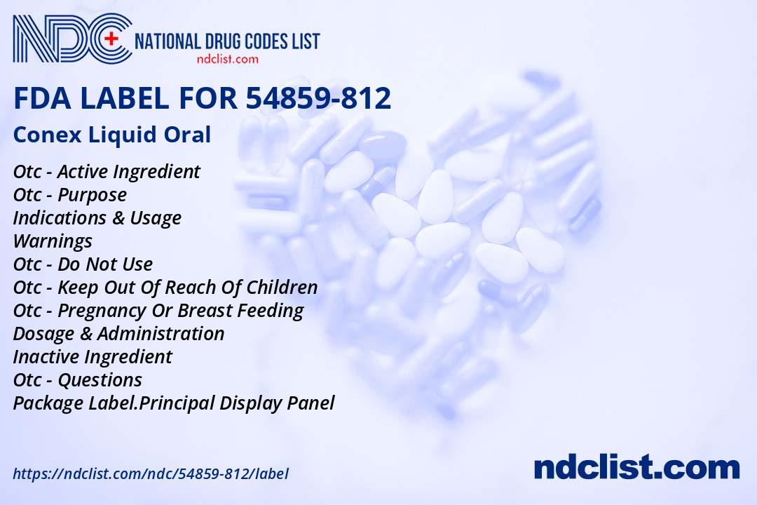 Conex Liquid FDA Label - NDC 54859-812
