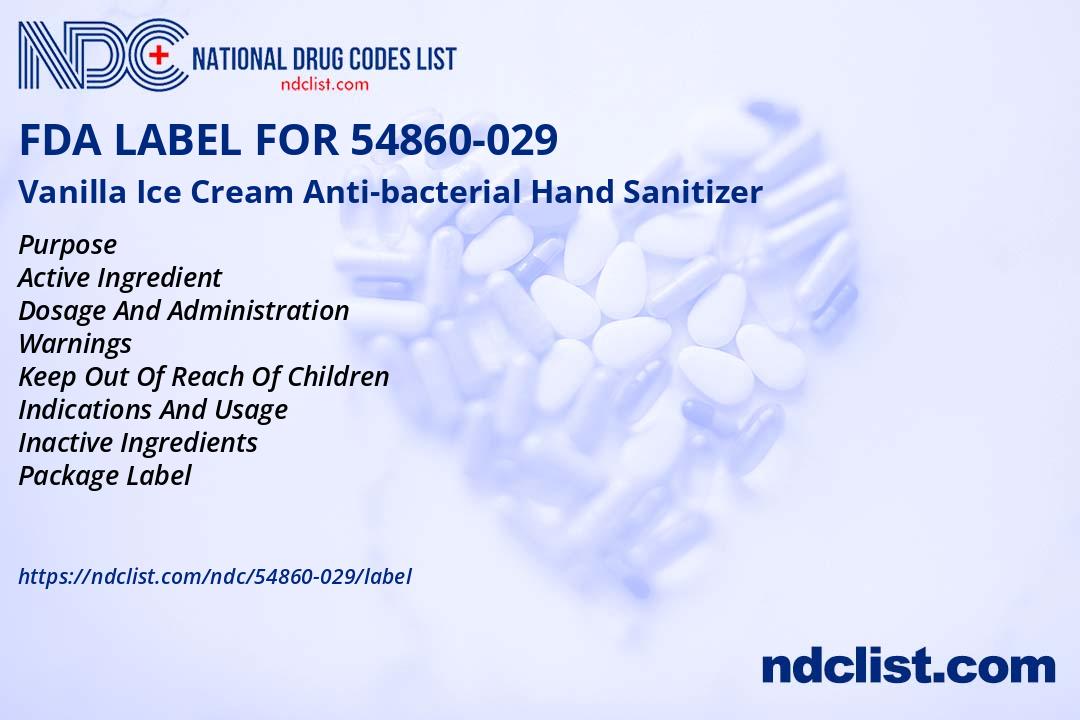FDA Label for Vanilla Ice Cream Anti-bacterial Hand Sanitizer ...