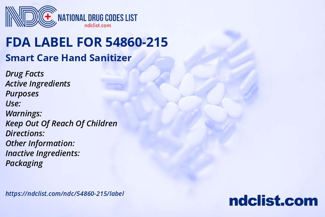 FDA Label for Smart Care Hand Sanitizer - Indications, Usage & Precautions