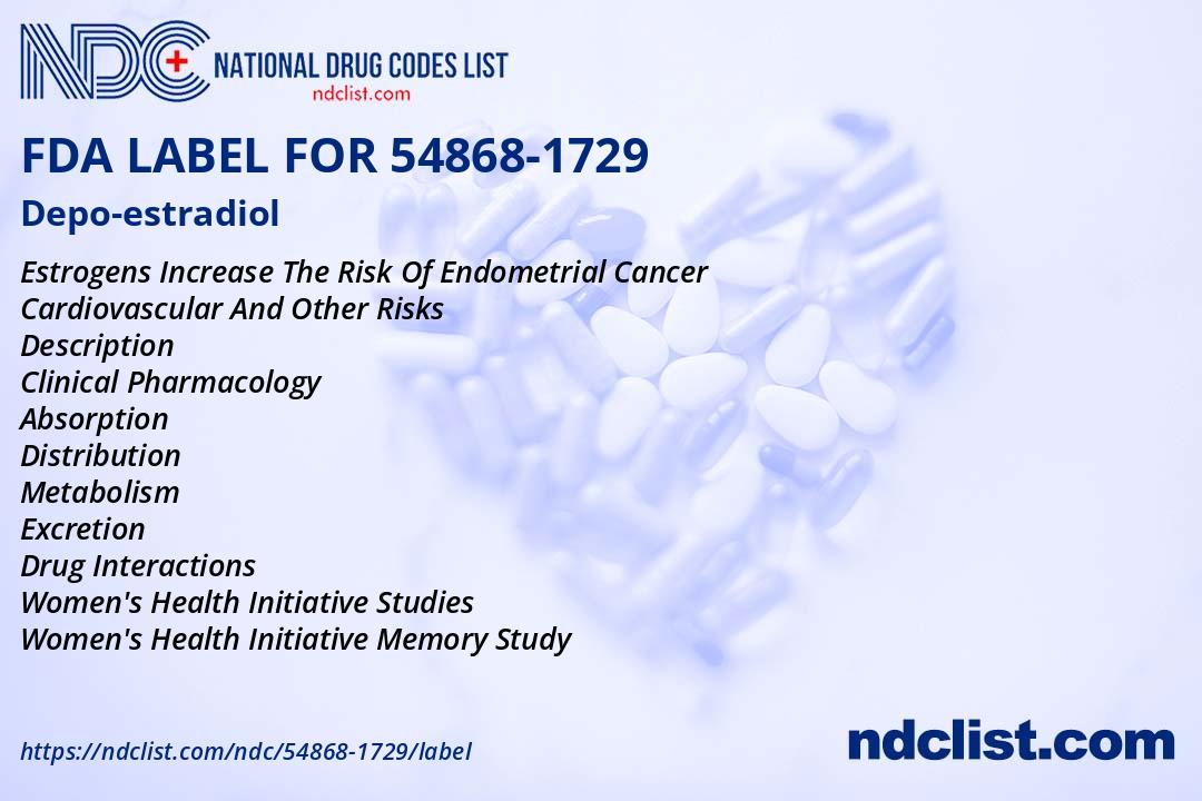 Depo-estradiol FDA Label - NDC 54868-1729
