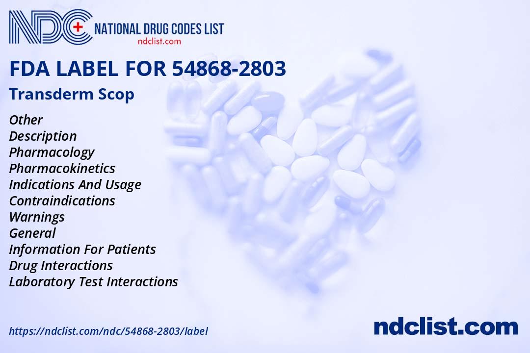 FDA Label for Transderm Scop - Indications, Usage & Precautions