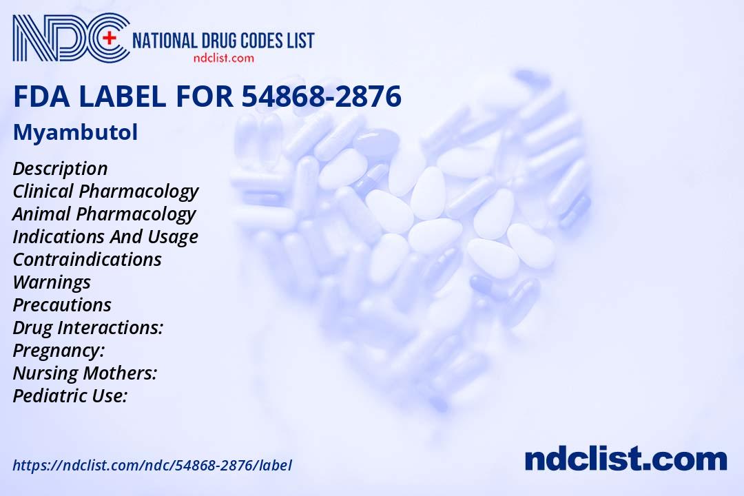 FDA Label for Myambutol - Indications, Usage & Precautions