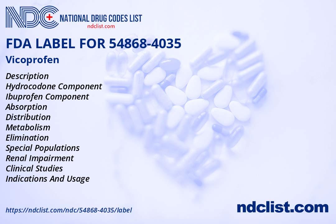 FDA Label for Vicoprofen - Indications, Usage & Precautions