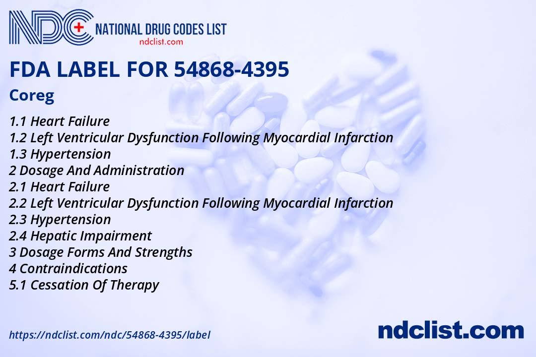 FDA Label for Coreg - Indications, Usage & Precautions