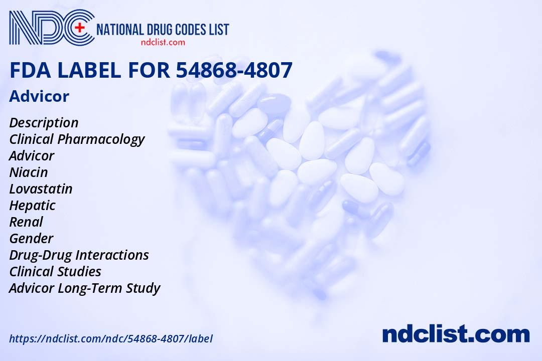 FDA Label for Advicor - Indications, Usage & Precautions