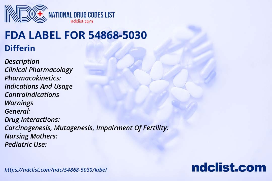 FDA Label for Differin - Indications, Usage & Precautions