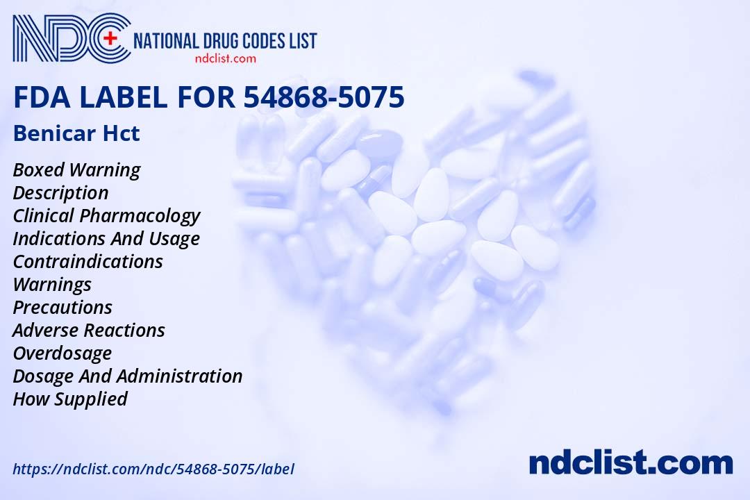 FDA Label for Benicar Hct - Indications, Usage & Precautions