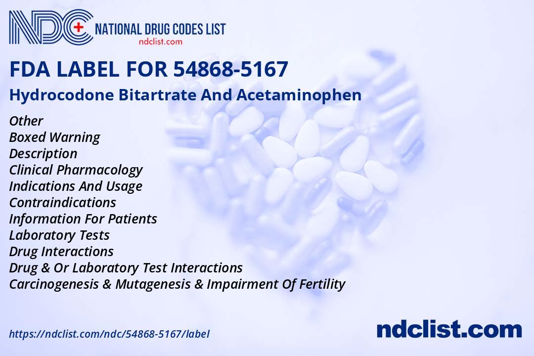 FDA Label for Hydrocodone Bitartrate And Acetaminophen - Indications ...