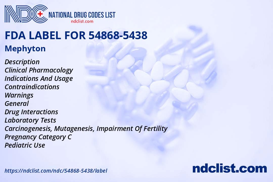Mephyton FDA Label - NDC 54868-5438