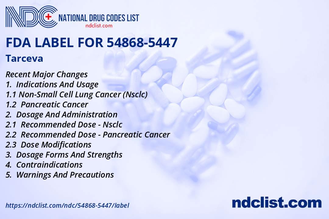 FDA Label for Tarceva - Indications, Usage & Precautions