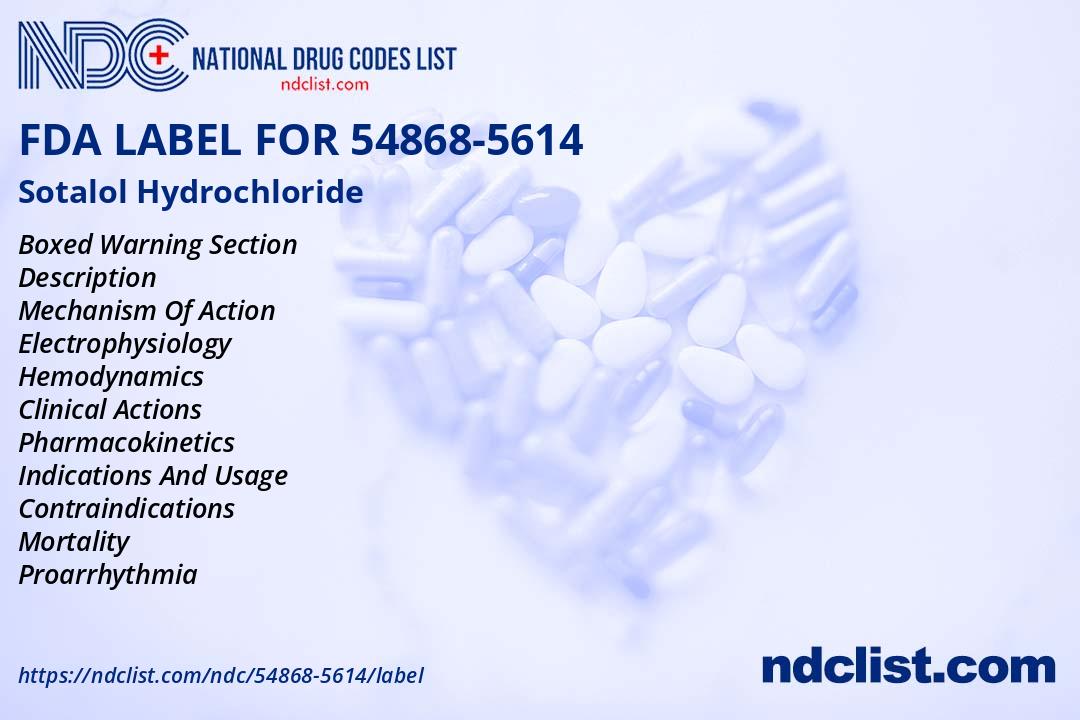 FDA Label for Sotalol Hydrochloride - Indications, Usage & Precautions