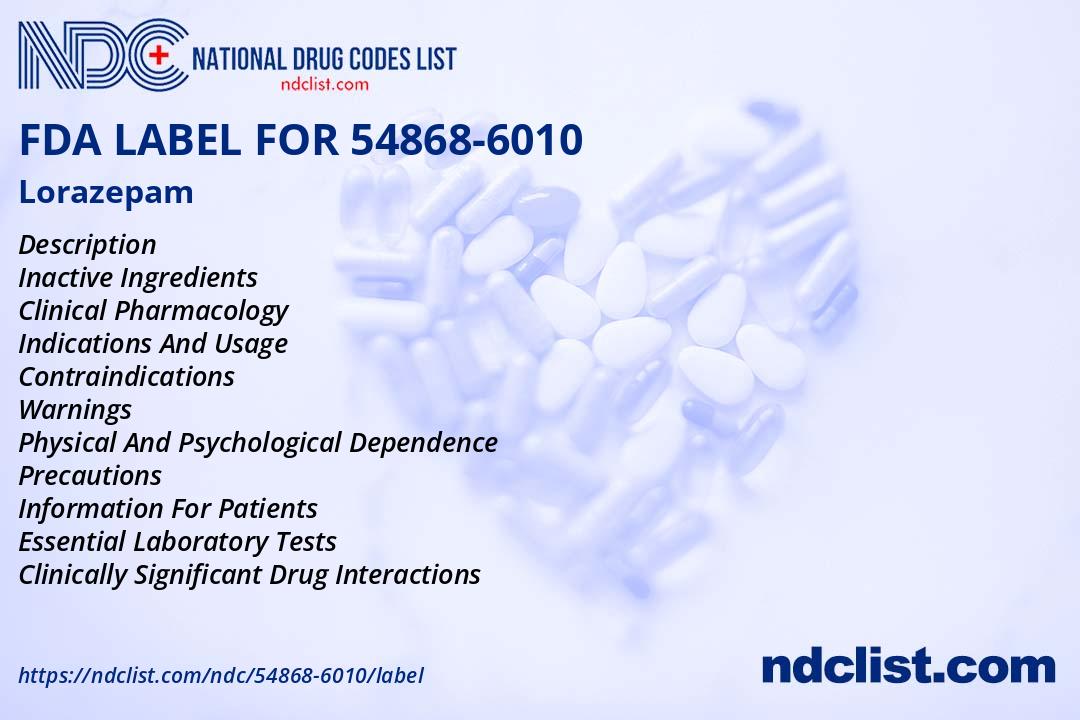 FDA Label for Lorazepam - Indications, Usage & Precautions