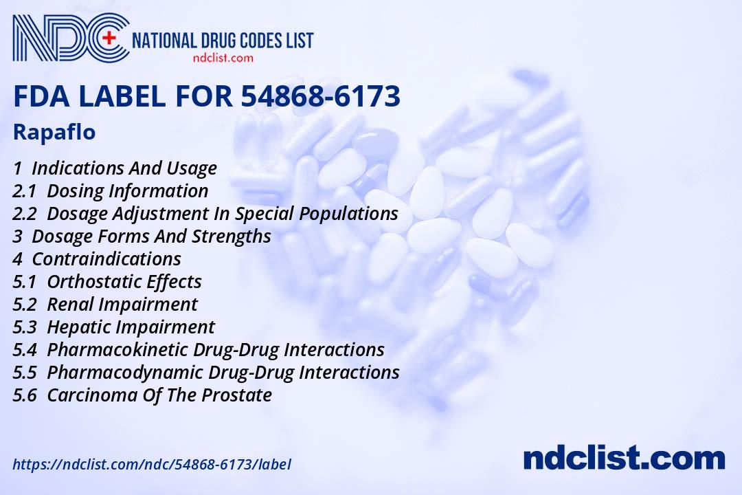 FDA Label for Rapaflo - Indications, Usage & Precautions