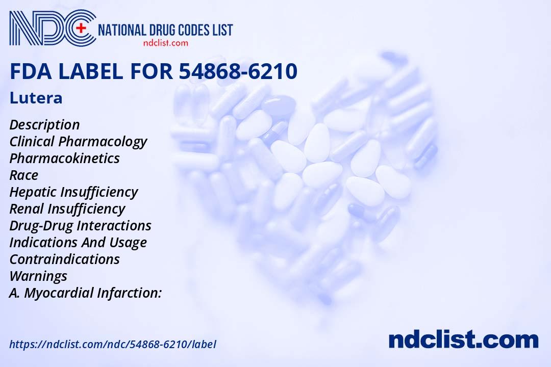 Lutera- FDA Label NDC54868-6210