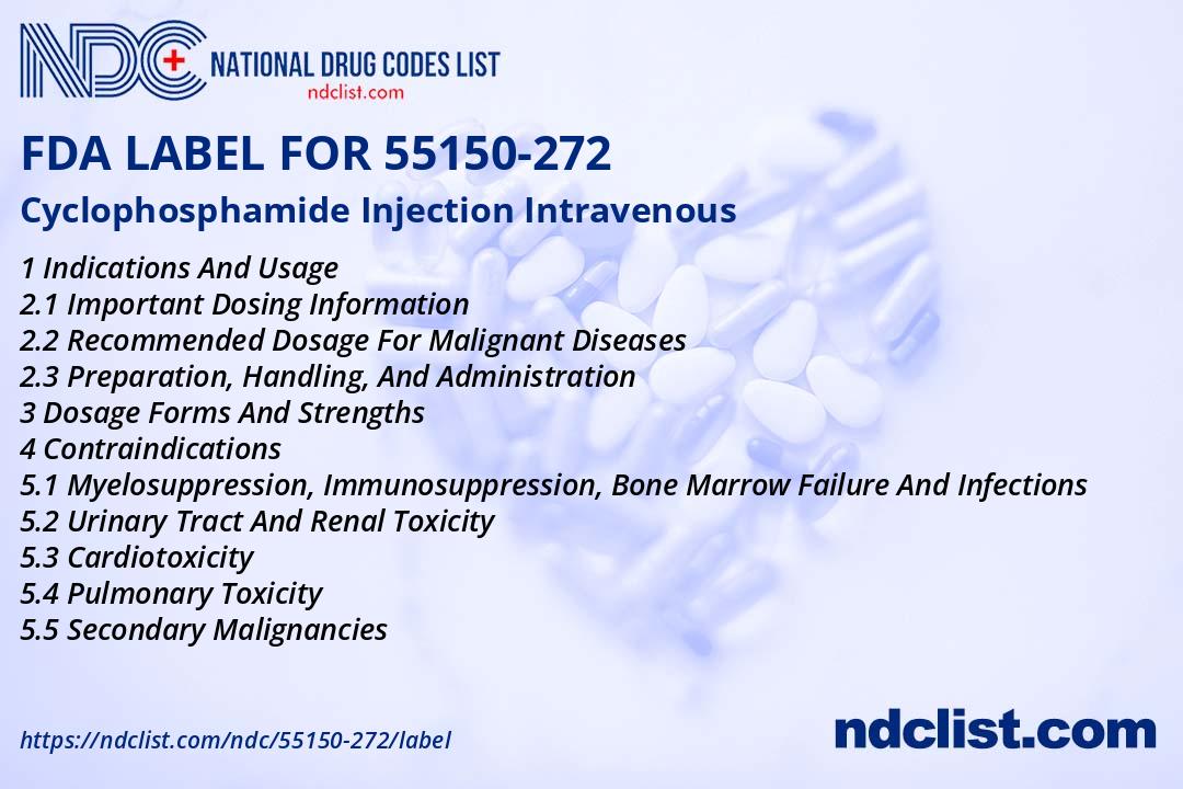 Cyclophosphamide Injection FDA Label - NDC 55150-272