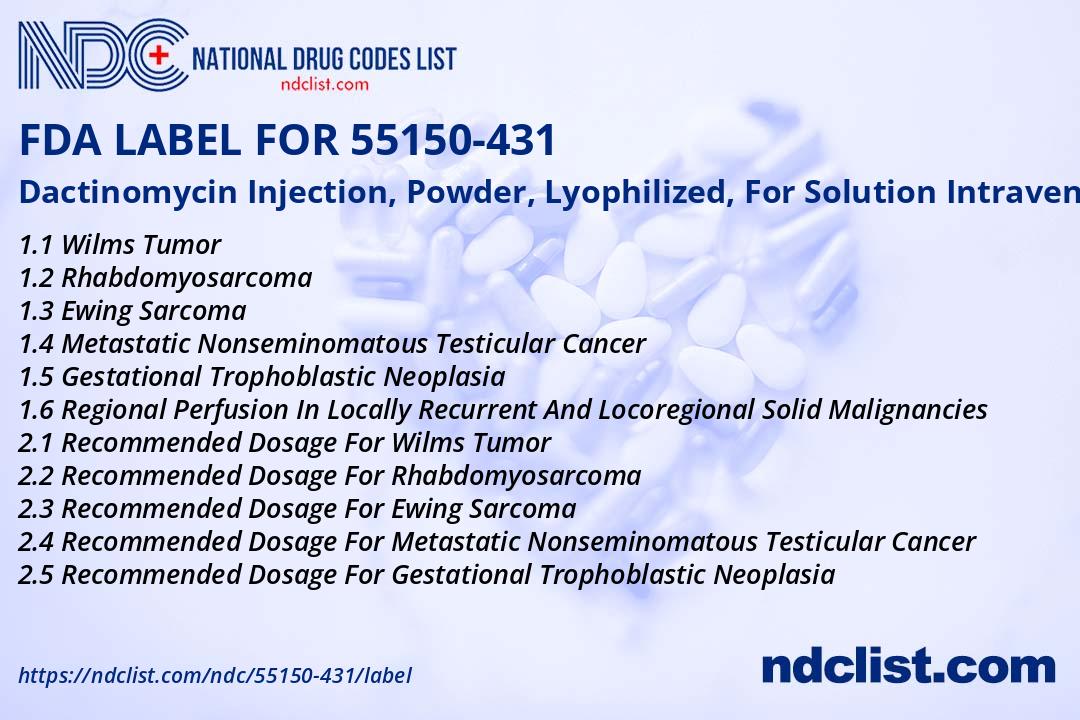 Dactinomycin- FDA Label NDC55150-431