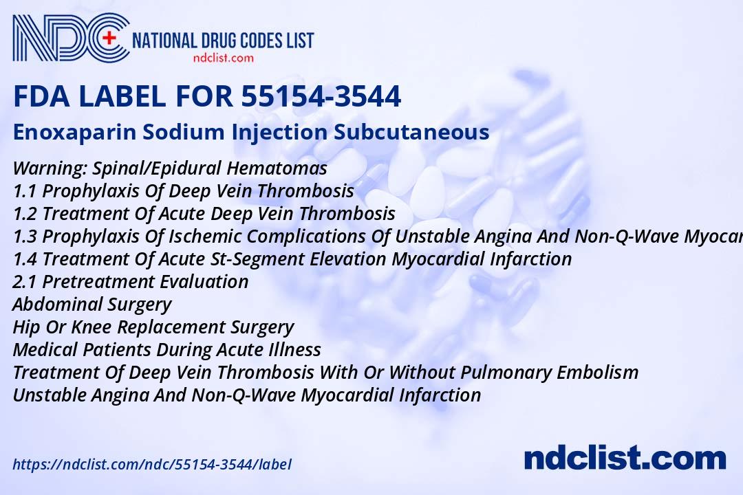 FDA Label for Enoxaparin Sodium Injection Subcutaneous - Indications ...
