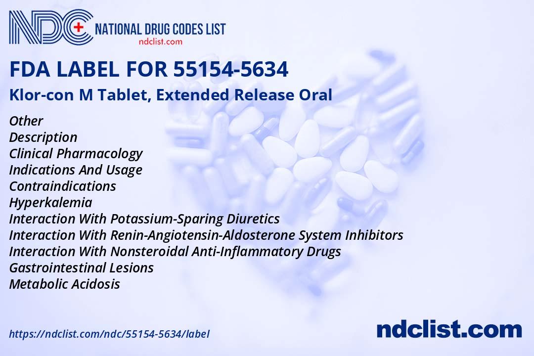 FDA Label for Klor-con M Tablet, Extended Release Oral - Indications ...