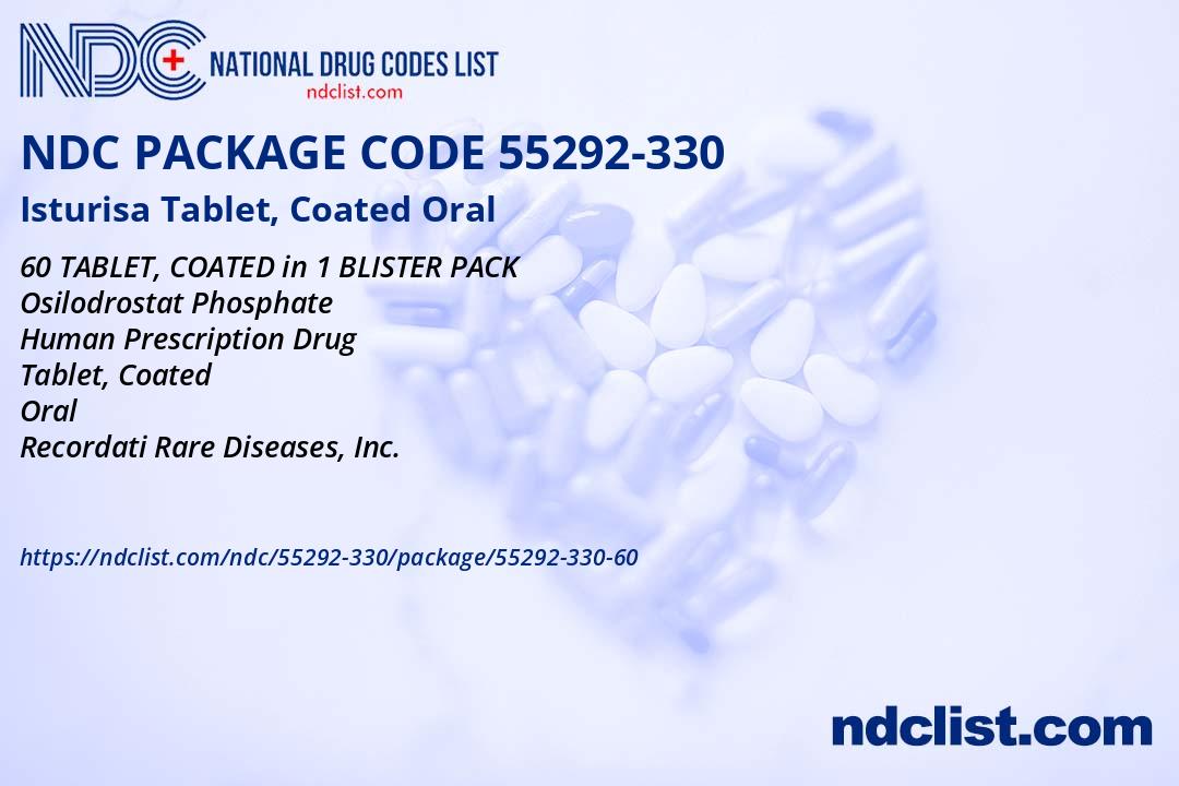 Isturisa Tablet, Coated- NDC55292-330-60