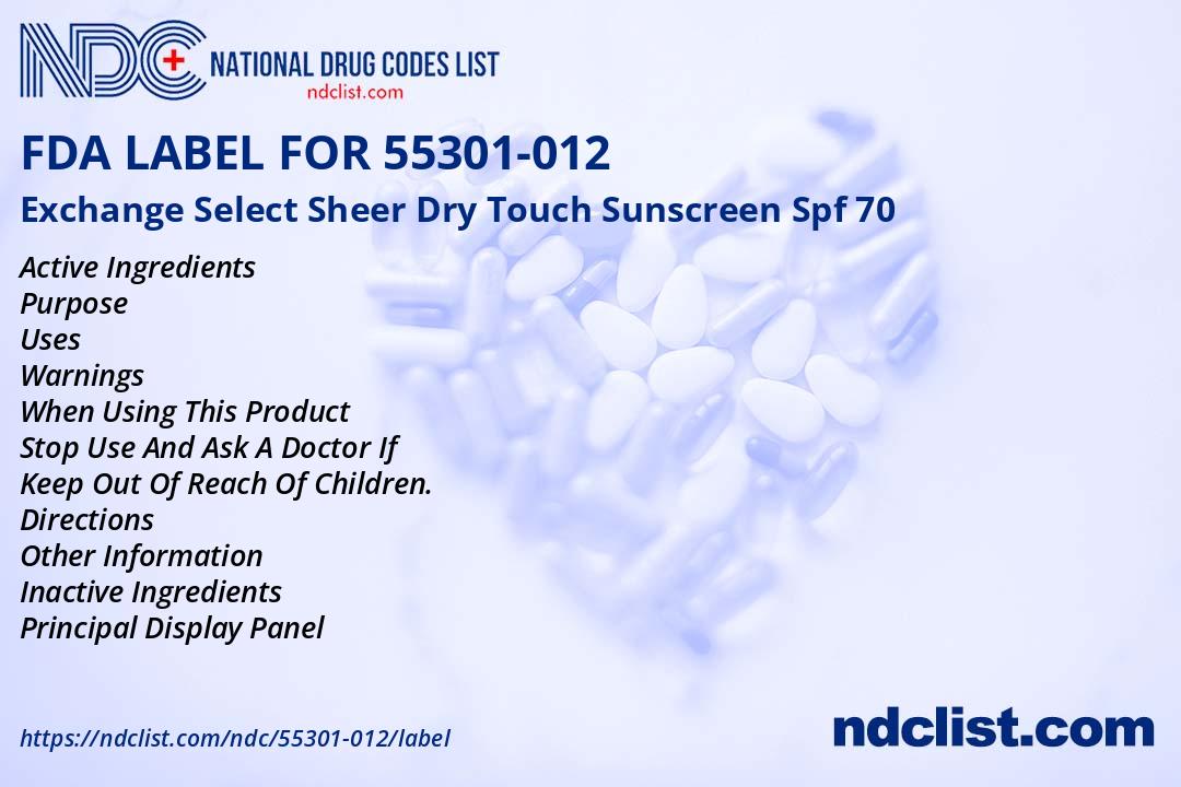 Exchange Select Sheer Dry Touch S- FDA Label NDC55301-012