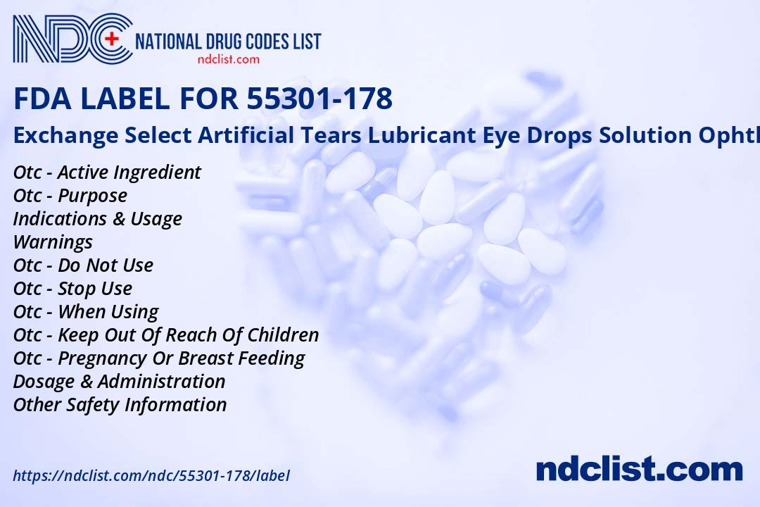 FDA Label for Exchange Select Artificial Tears Lubricant Eye Drops ...