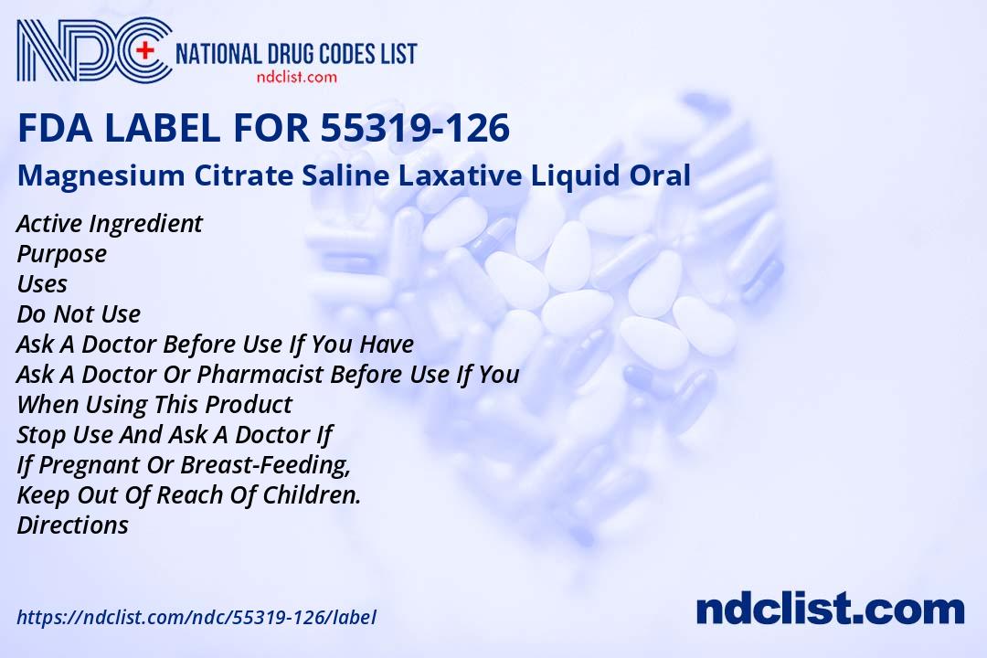 FDA Label for Magnesium Citrate Saline Laxative - Indications, Usage ...