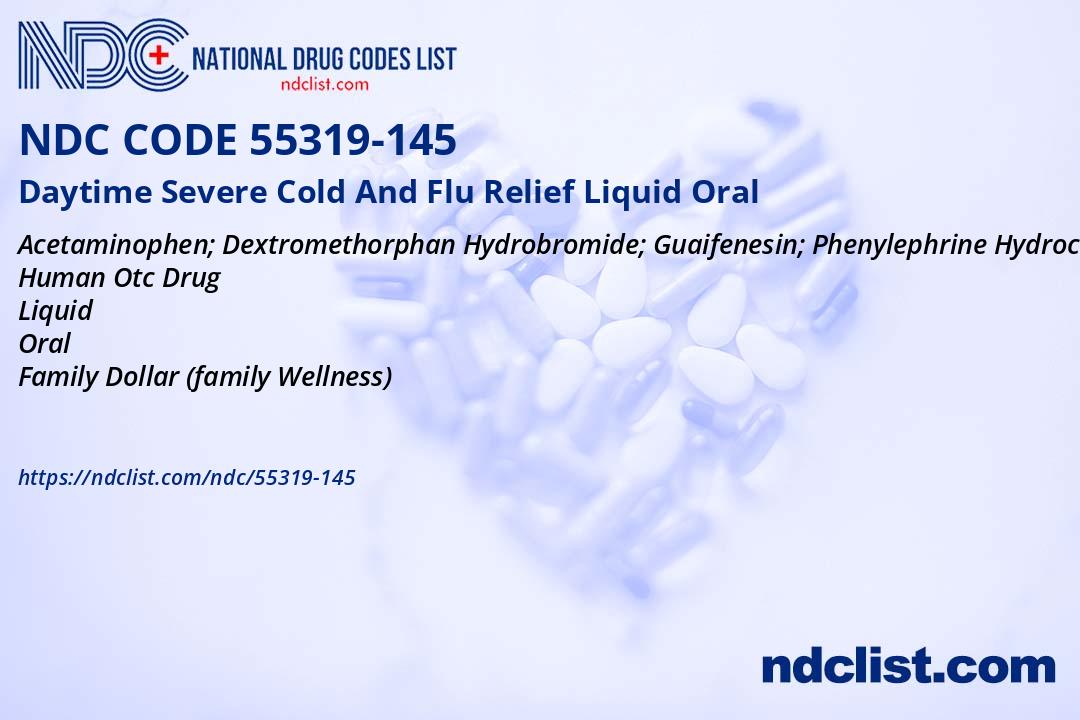 NDC 55319-145 Daytime Severe Cold And Flu Relief Liquid Oral