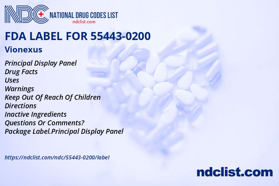 Vionexus FDA Label - NDC 55443-0200