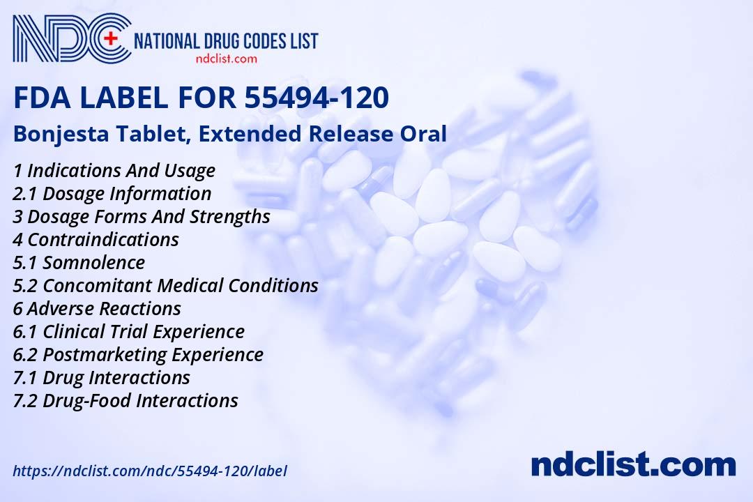 Bonjesta Tablet, Extended Release FDA Label - NDC 55494-120