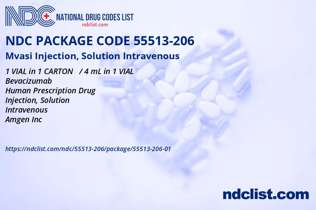 NDC Package 55513-206-01 Mvasi Injection, Solution Intravenous