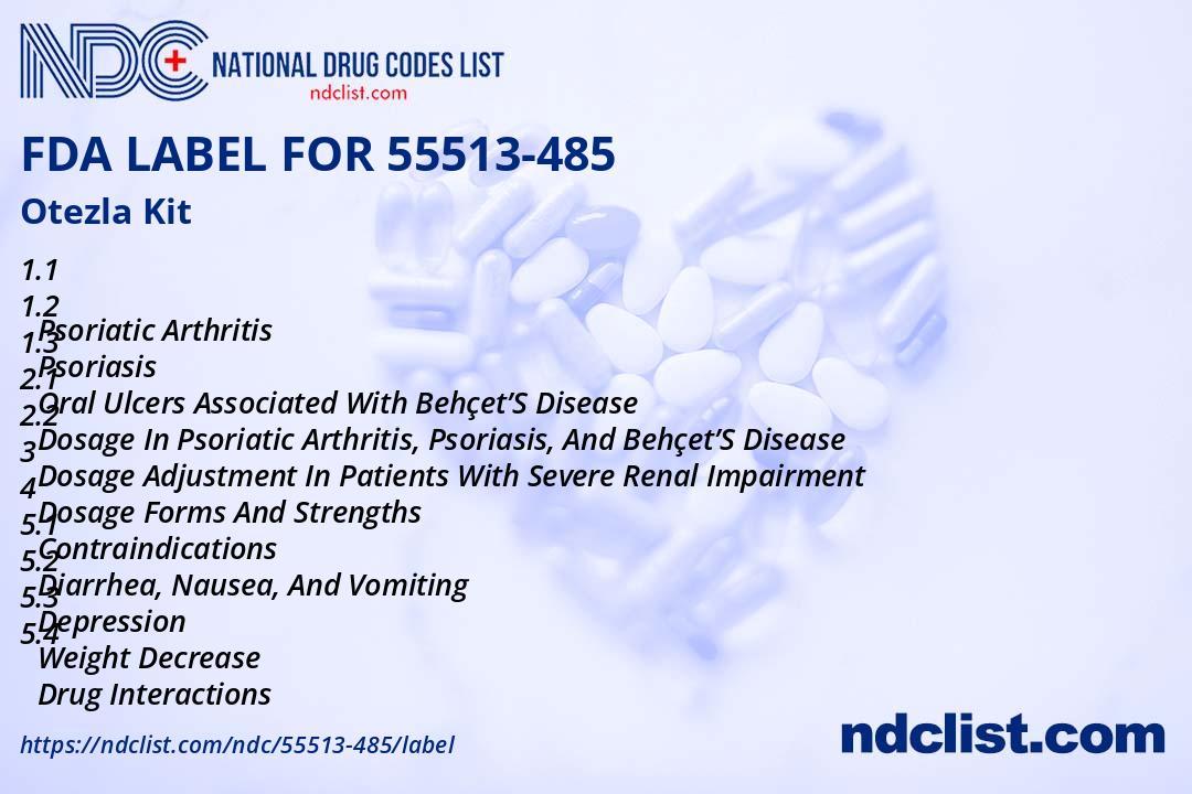 FDA Label for Otezla Kit - Indications, Usage & Precautions