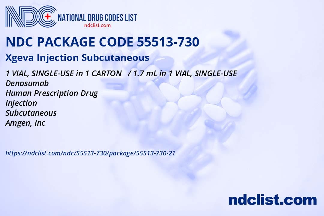 NDC Package 55513-730-21 Xgeva Injection Subcutaneous