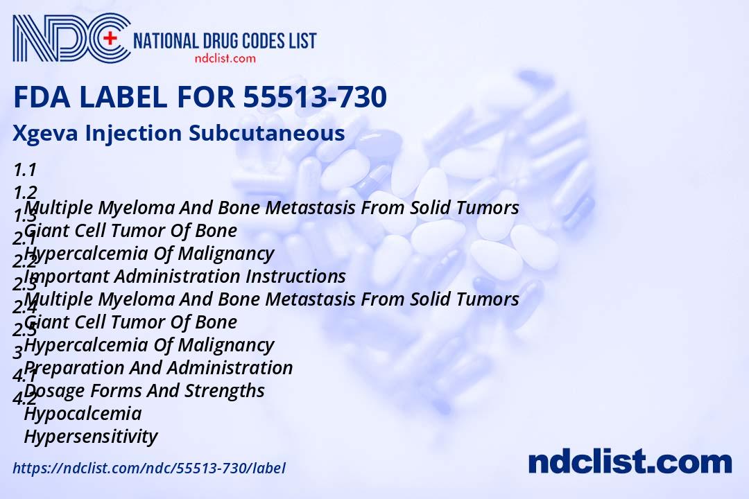 Xgeva Injection FDA Label - NDC 55513-730