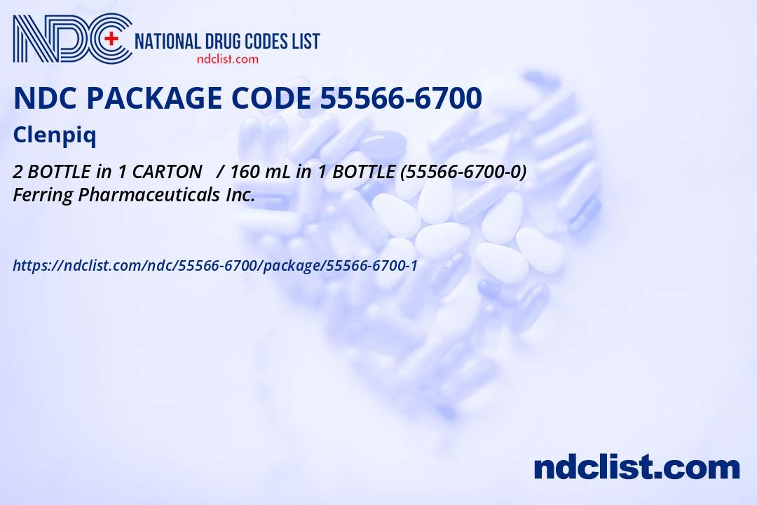 NDC Package 55566-6700-1 Clenpiq