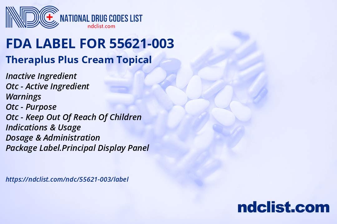 FDA Label for Theraplus Plus Cream Topical - Indications, Usage ...