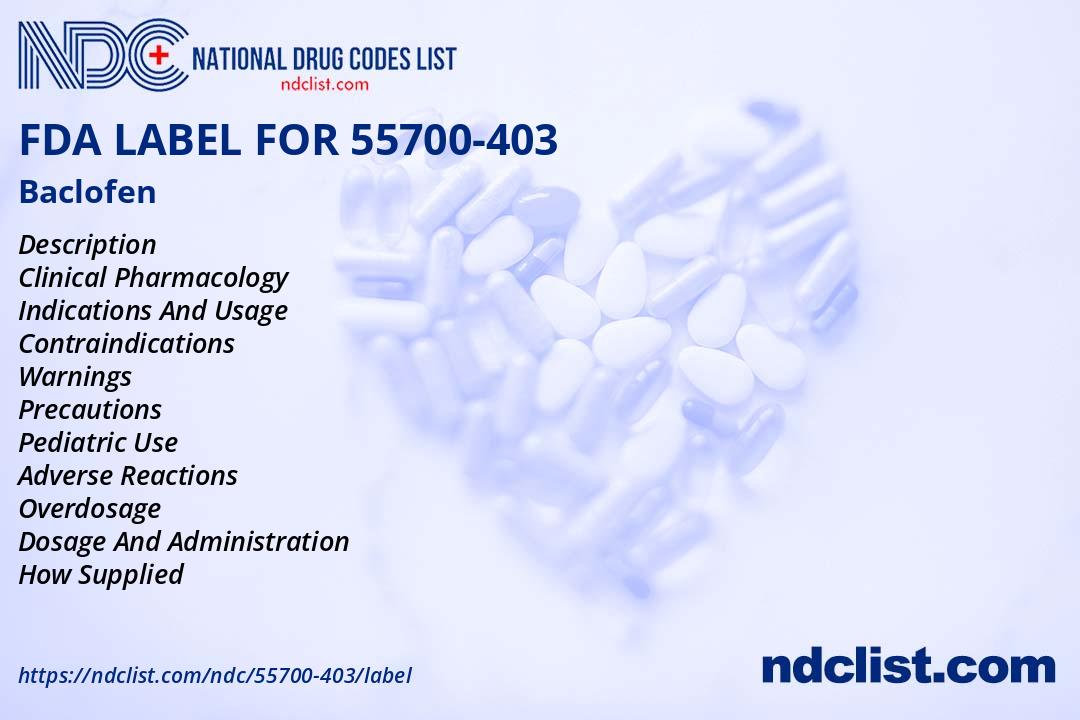 FDA Label for Baclofen - Indications, Usage & Precautions