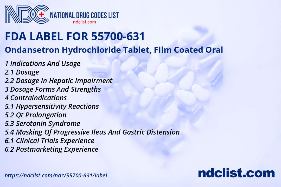 FDA Label for Ondansetron Hydrochloride Tablet, Film Coated Oral ...