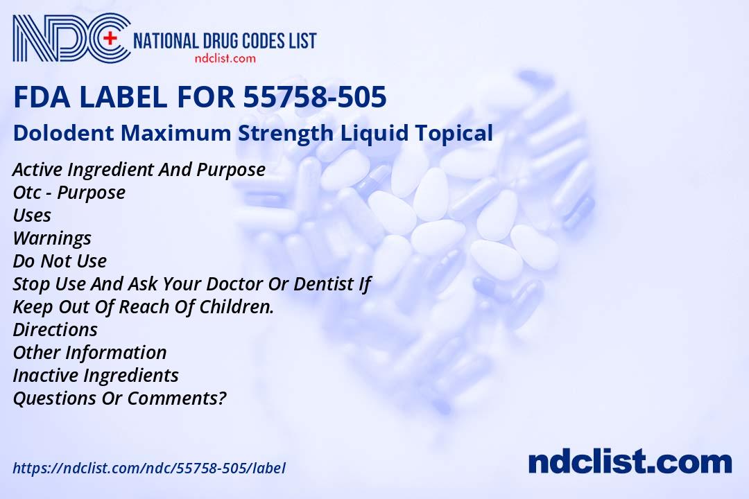 FDA Label for Dolodent Maximum Strength Liquid Topical - Indications ...